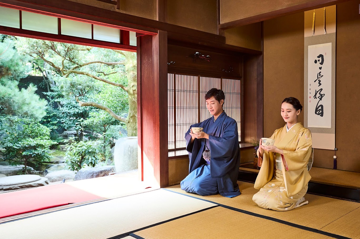 Private Kimono Tea Ceremony for Groups Kyoto Maikoya at Karasuma Shijo ...