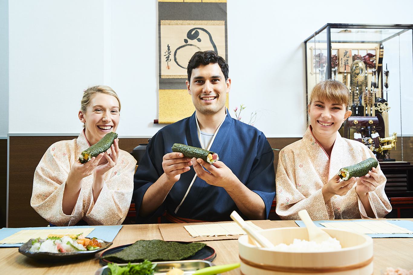 PRIVATE Rolled Sushi Making, Japanese Cooking Experience in Osaka - Tea ...